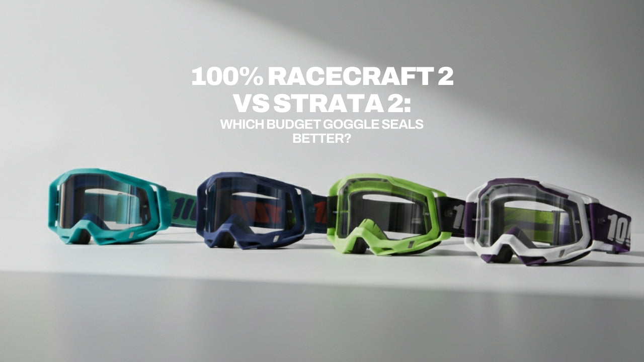 100% Racecraft 2 vs Strata 2: which budget goggle seals better?