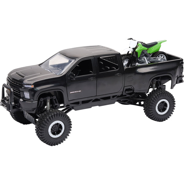 New Ray Toys - Chevrolet 3500HD Off Road Pick Up w/ Dirt Bike